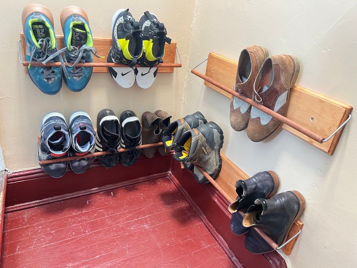 Minimalist Hanging Shoe Rack With Dowel. Storage Orgainizer - Etsy