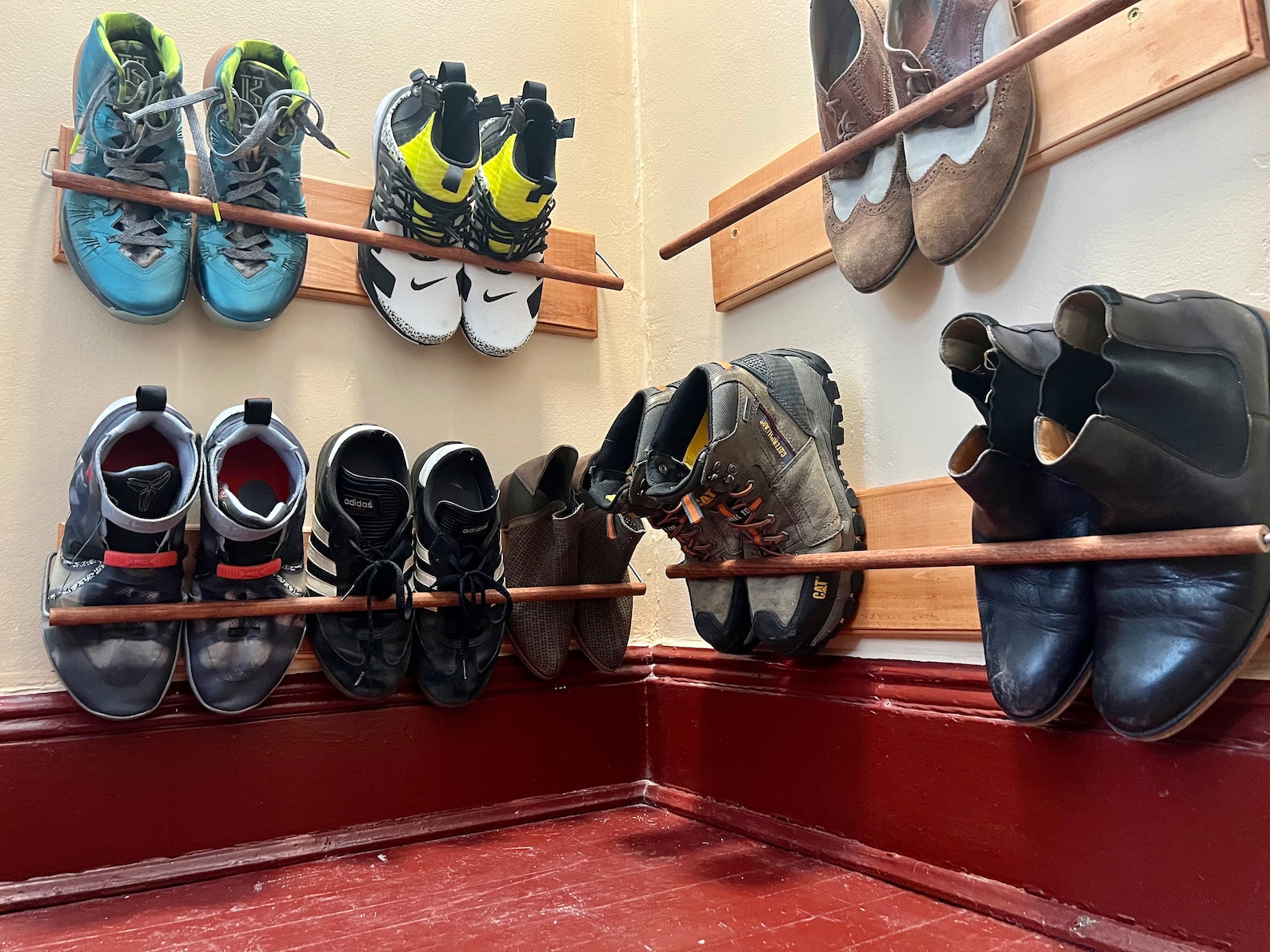 Minimalist Hanging Shoe Rack With Dowel. Storage Orgainizer for Your Rv ...