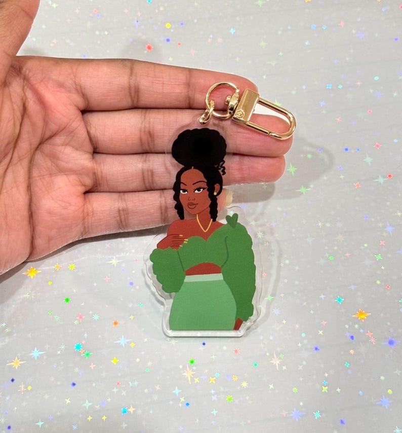 Cute Black Girl Keychain| Afro Girl - Etsy