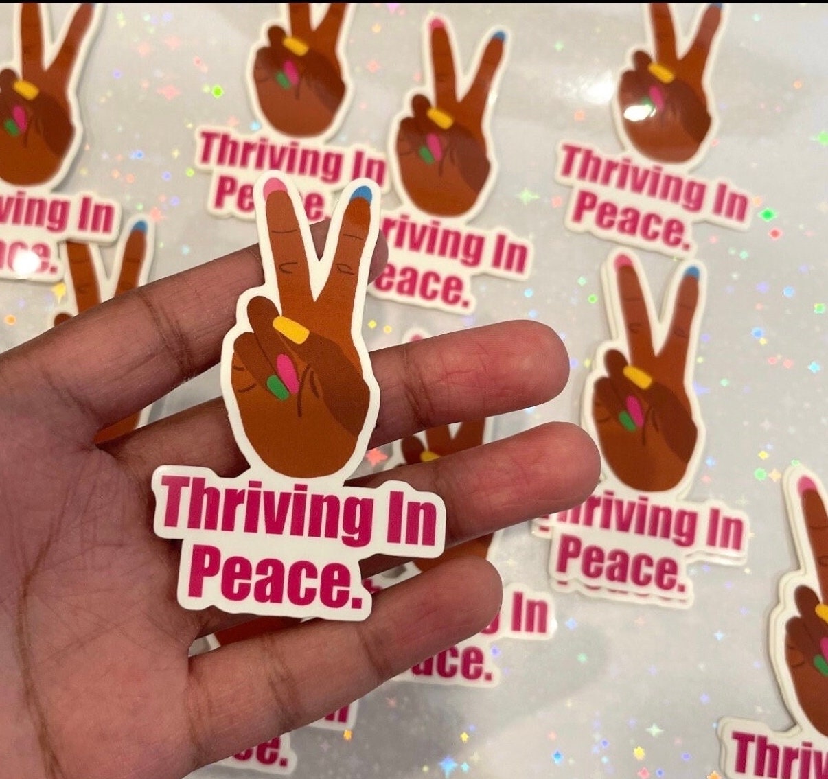 Peace Sign Sticker Black Girl Art Laptop Sticker Self-love Stickers ...