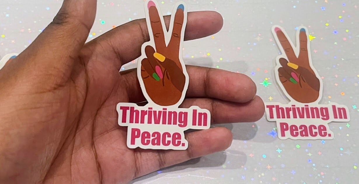 Peace Sign Sticker Black Girl Art Laptop Sticker Self-love Stickers ...