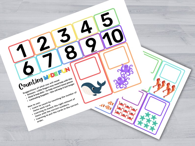 Under the Sea Counting Cards | Printable Number Flashcards | Ocean ...