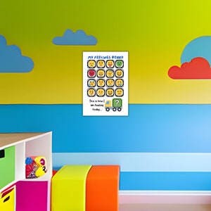 Reusable Feelings Board to Learn Emotions Preschool / Toddlers Visual ...
