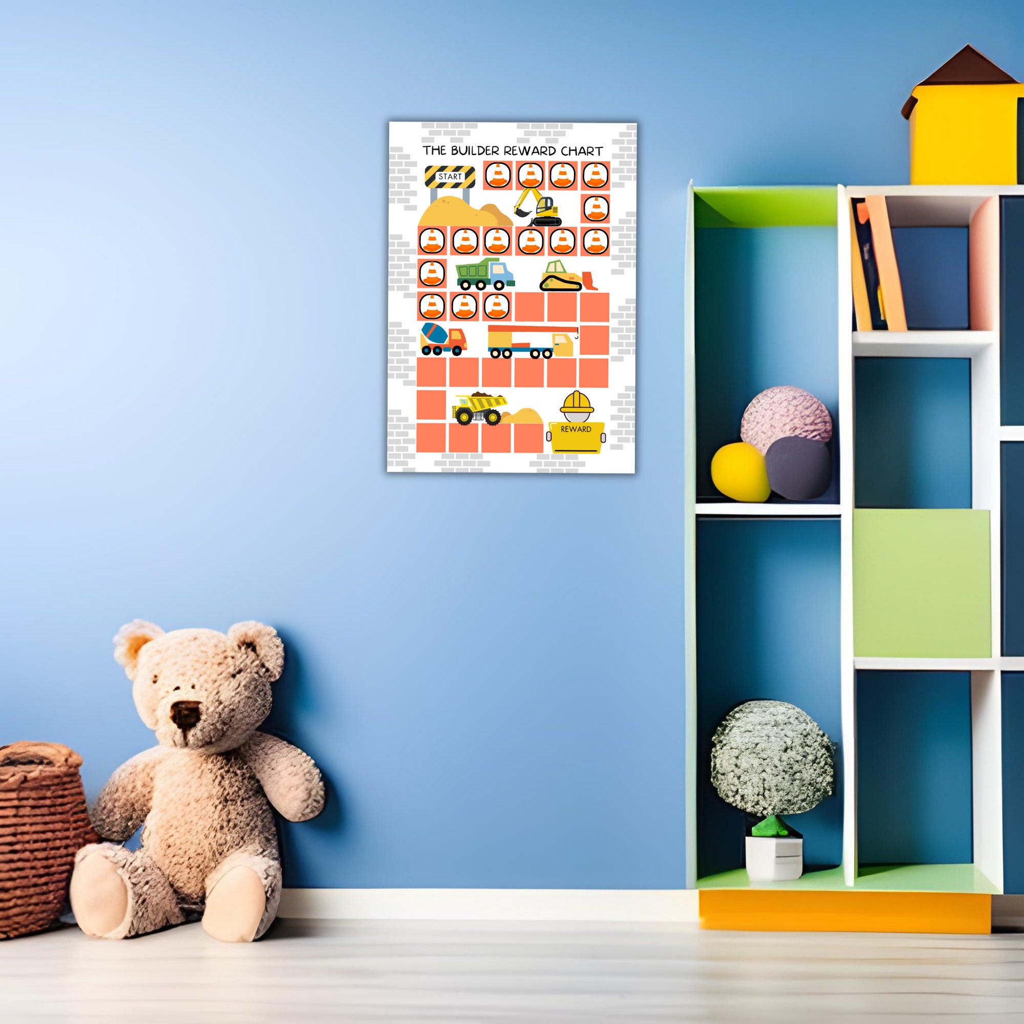 Builder-themed Reward Chart | Printable Construction Behaviour Tracker ...