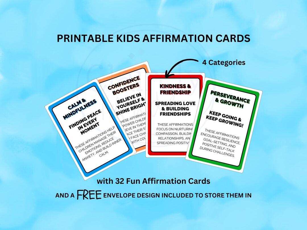 Printable Kids’ Affirmation Cards | Positive Mindset & Confidence ...