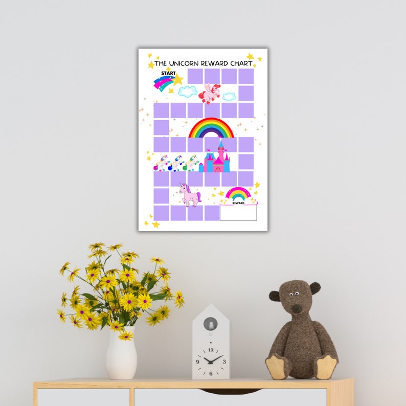 Unicorn-themed Printable Reward Chart for Kids | Positive Behaviour ...