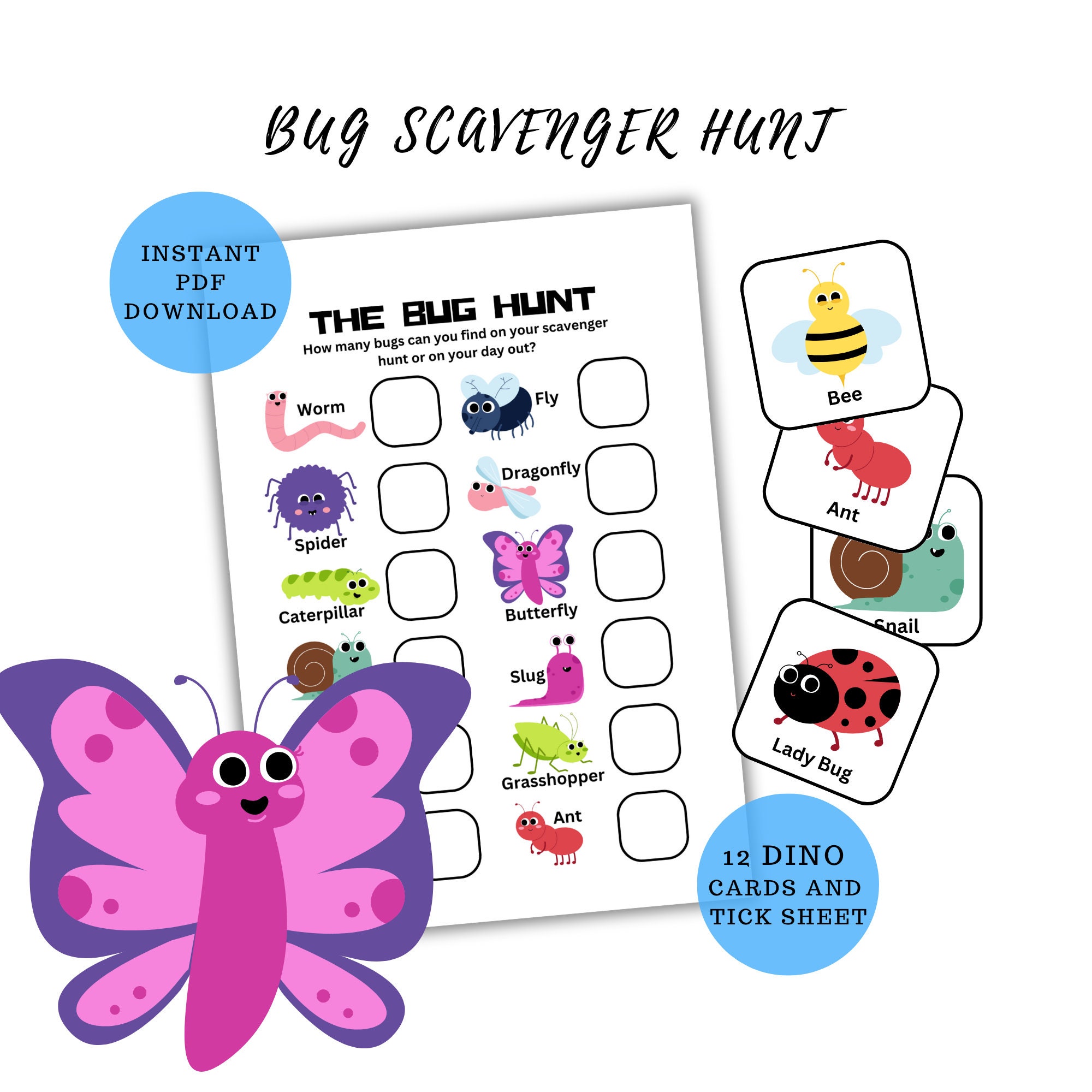 Bug Picture Scavenger Hunt for Kids Indoors Fun and Learning for the ...