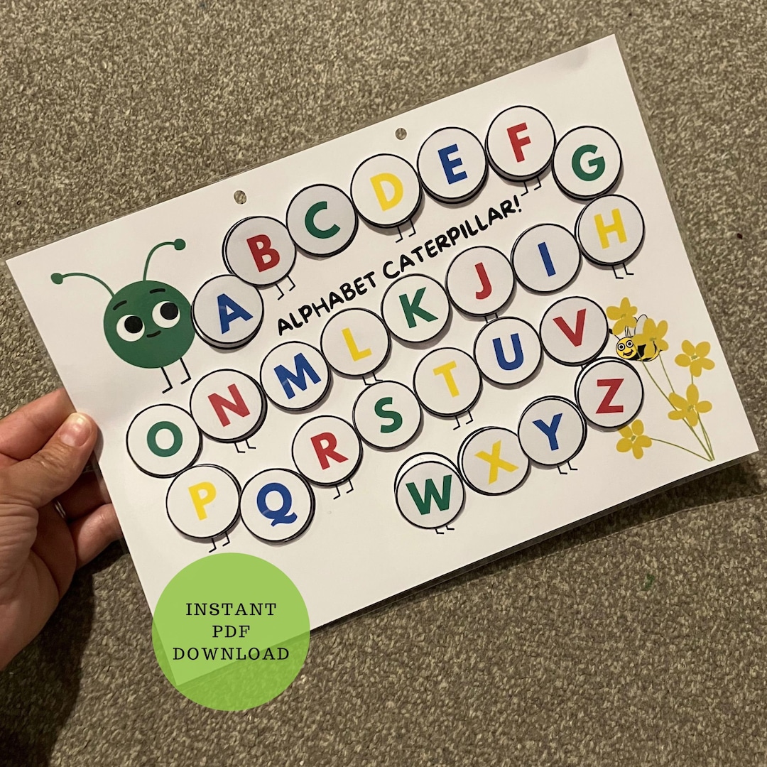Kids Alphabet Caterpillar Activity, Learn the Alphabet, Digital ...