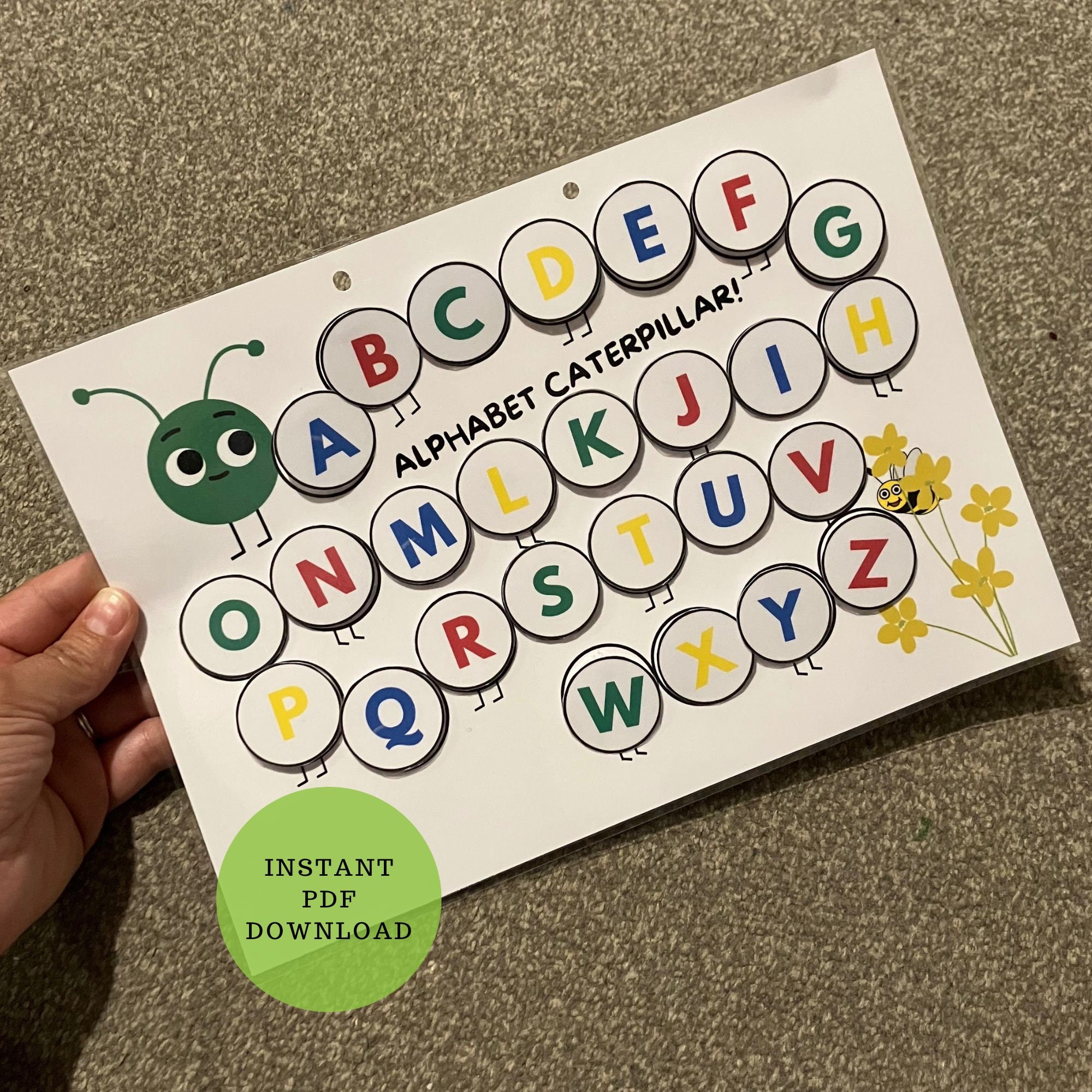 Kids Alphabet Caterpillar Activity, Learn the Alphabet, Digital ...