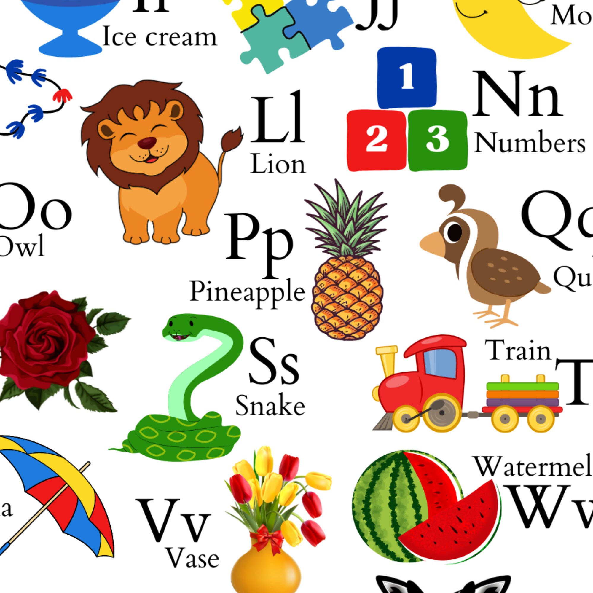 Educational ABC Alphabet Poster | Phonics Chart for Kids’ Playroom ...