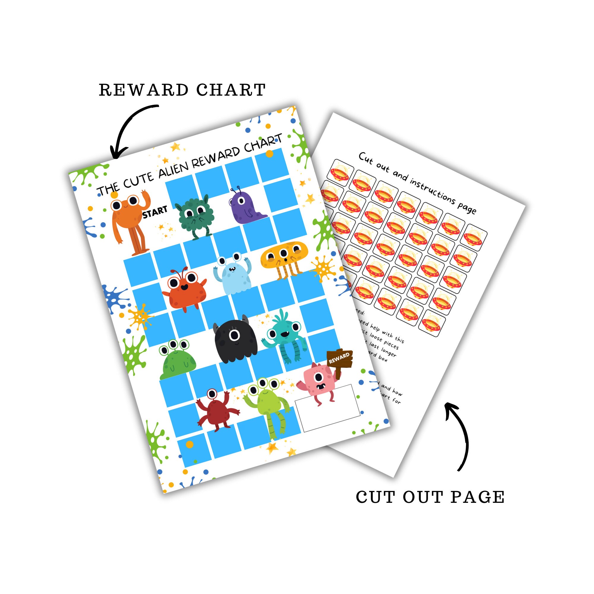 Printable Alien Reward Chart for Kids | Fun Behaviour Tracker | Digital ...