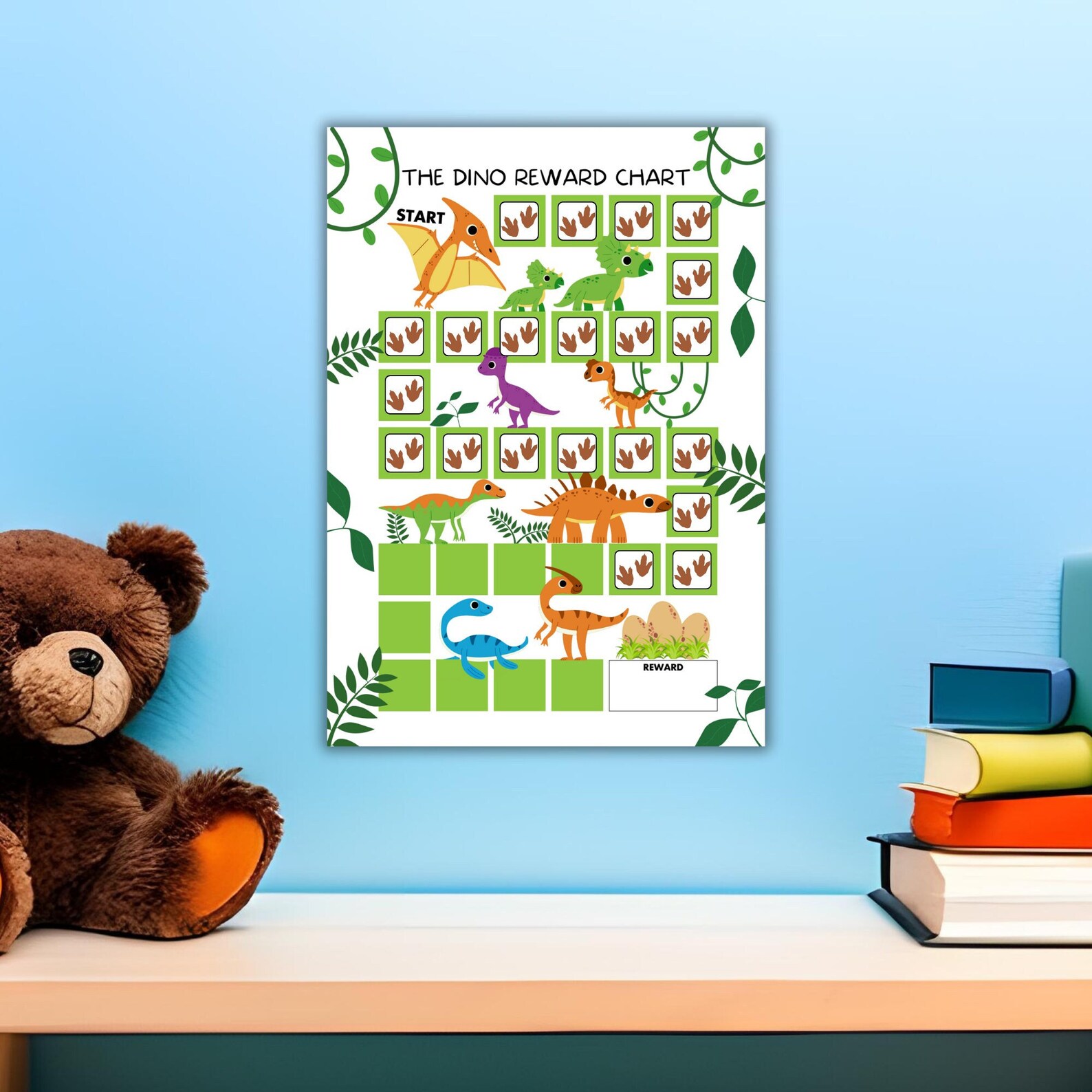 Dinosaur Theme Reward Chart for Kids Motivational Reward - Etsy