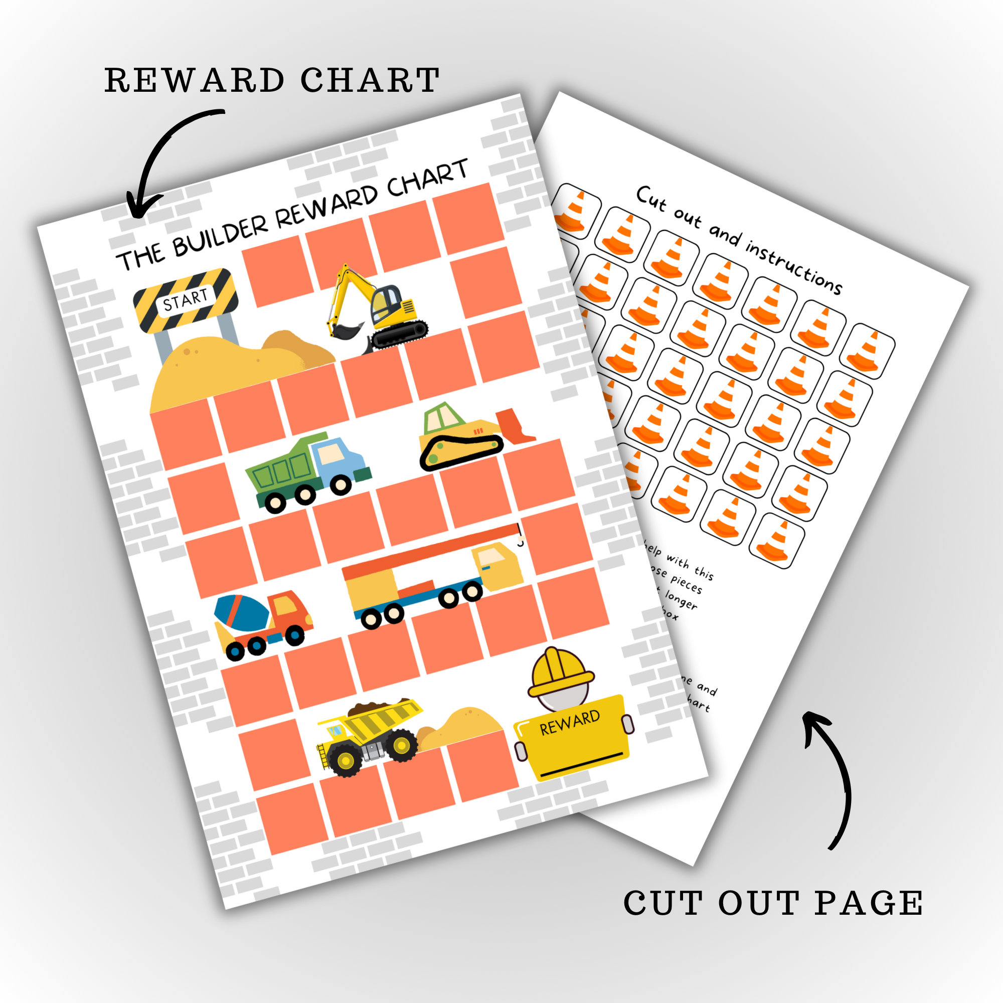 Builder Theme Reward Chart, Positive Behaviour Chart for Kids, Toddler ...