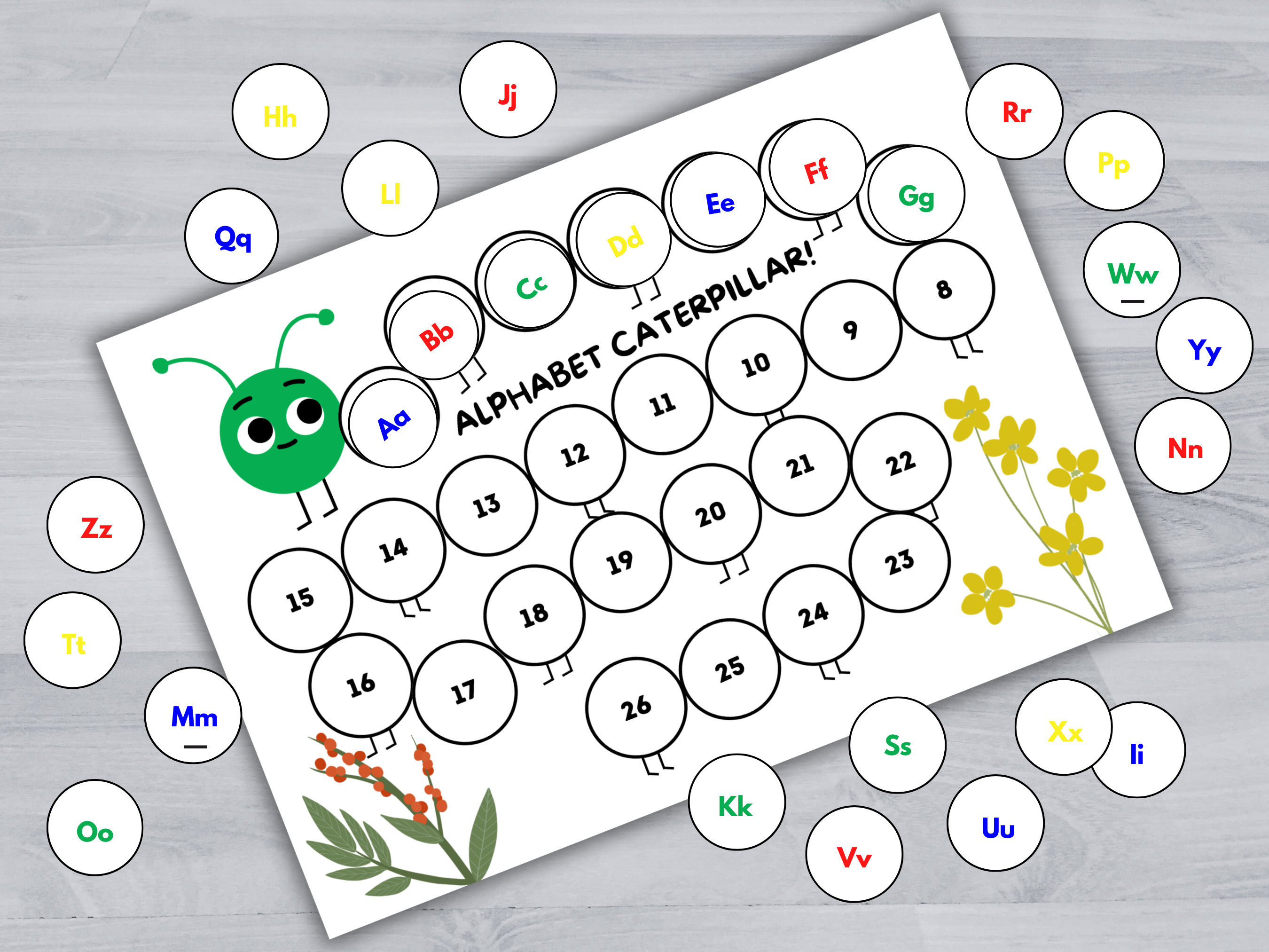 Kids Alphabet Caterpillar Activity Learn the Alphabet - Etsy