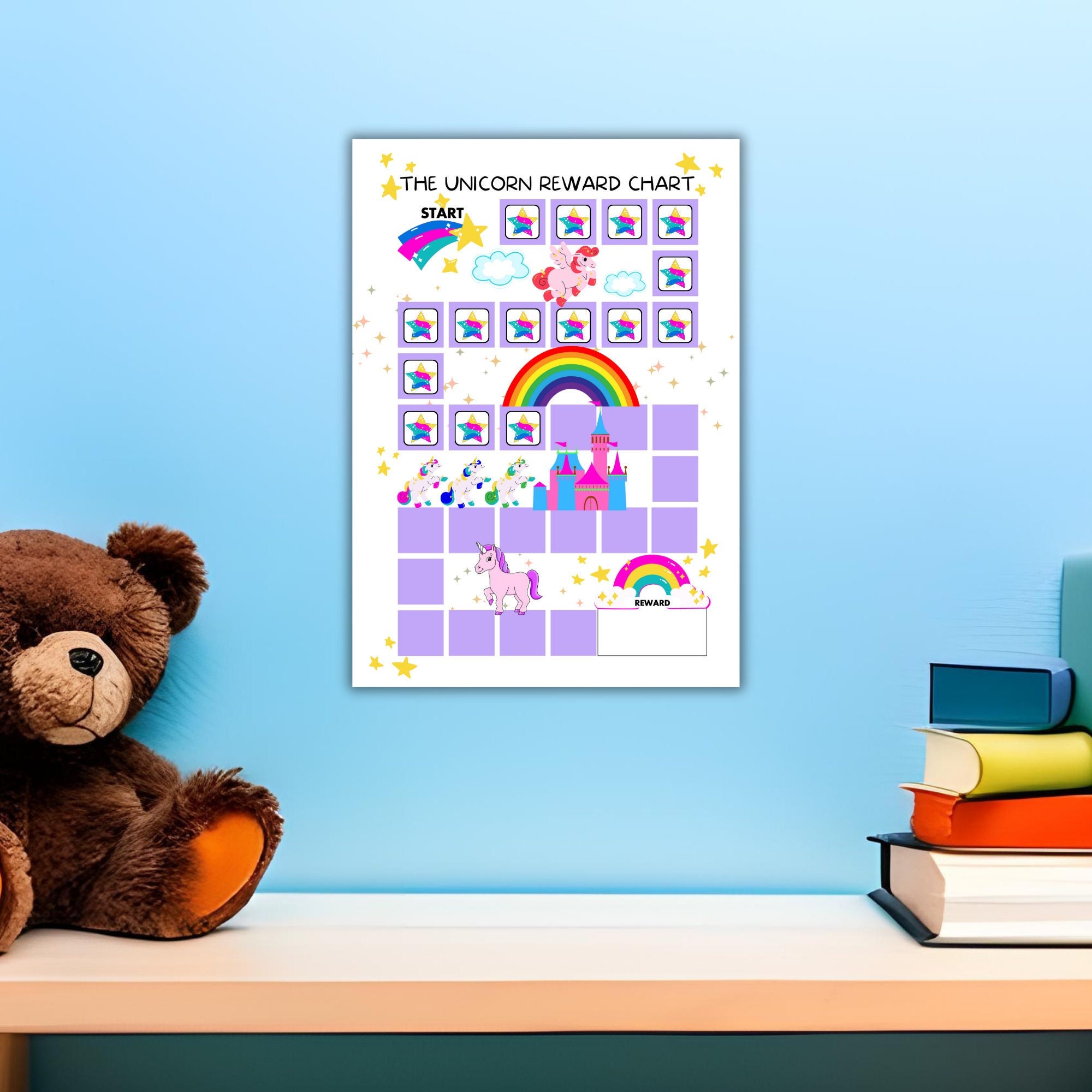 Unicorn-themed Printable Reward Chart for Kids | Positive Behaviour ...