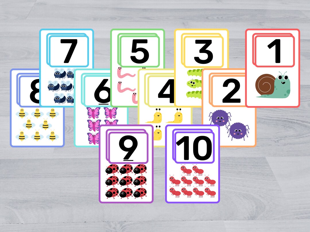 Bug Themed Counting Card Set - A4 Size - Digital Download - Number ...