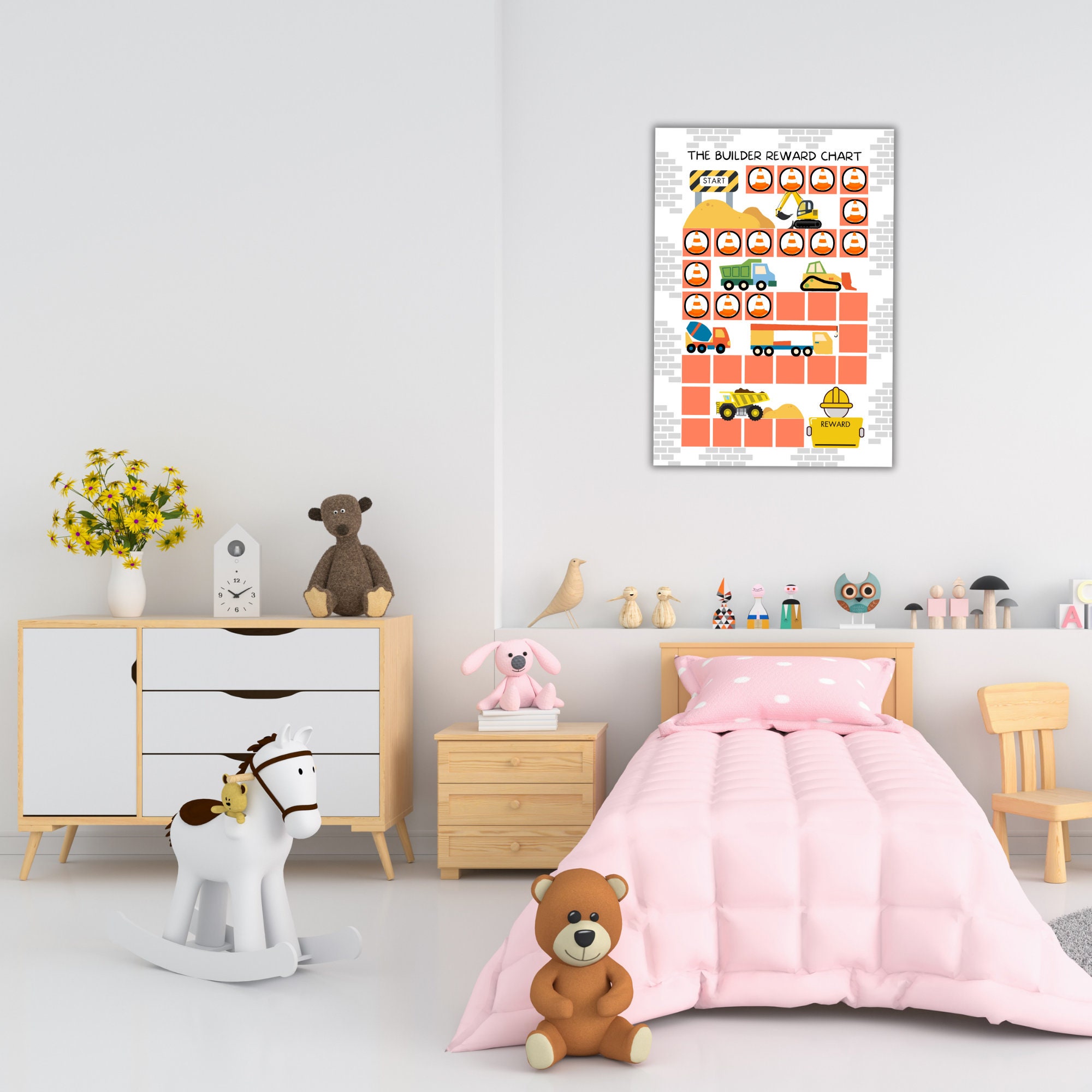 Builder-themed Reward Chart | Printable Construction Behaviour Tracker ...