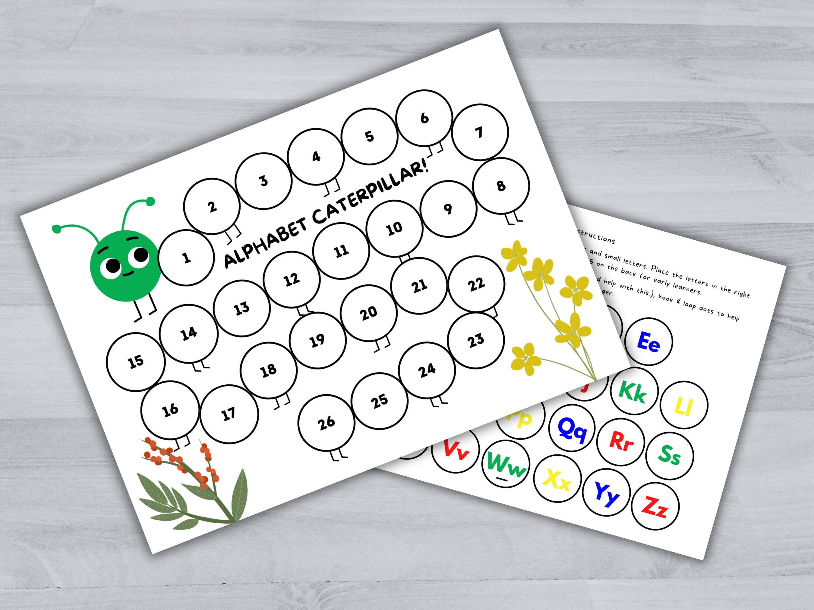 Kids Alphabet Caterpillar Activity, Learn the Alphabet, Digital ...