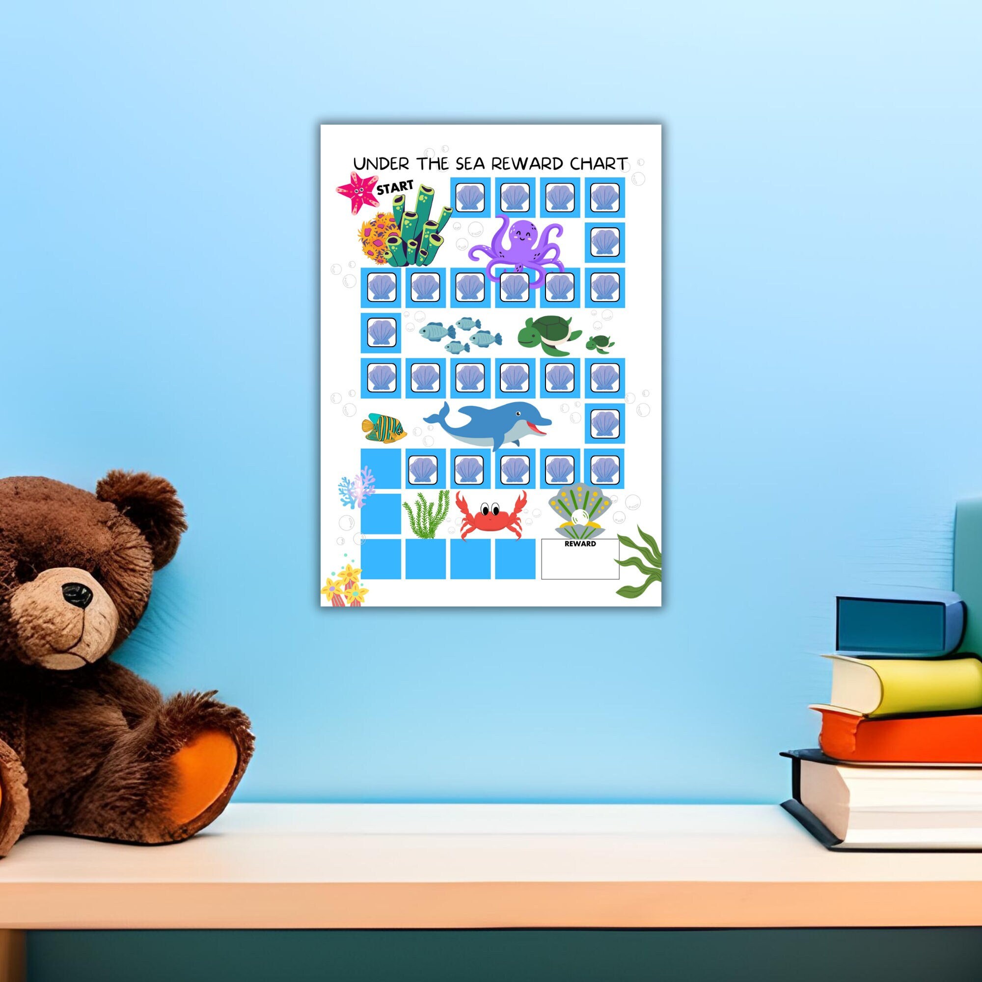 Under the Sea Printable Reward Chart A Positive Behaviour - Etsy