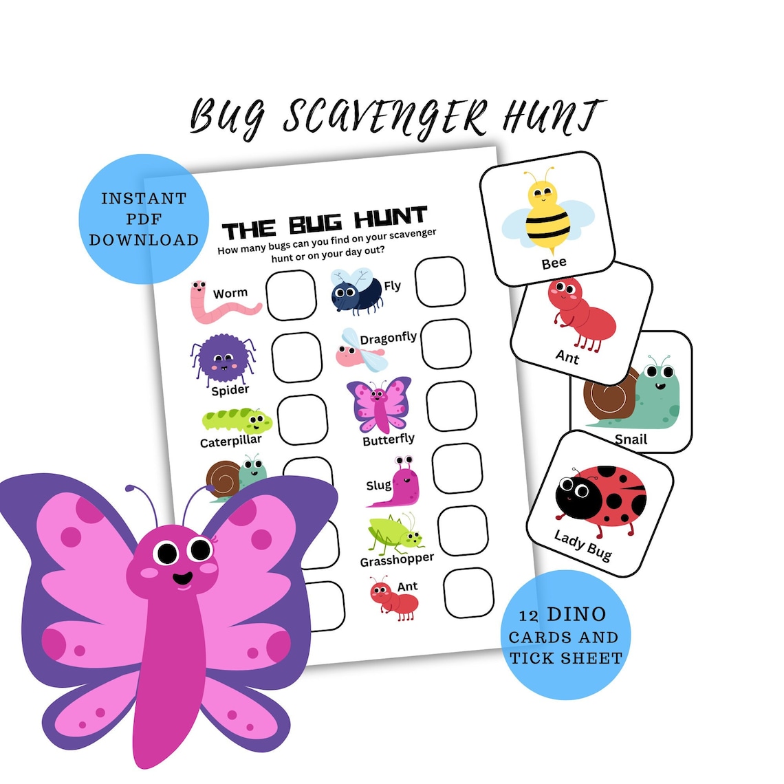 Printable Bug Scavenger Hunt for Kids | Fun Insect Activity Game ...