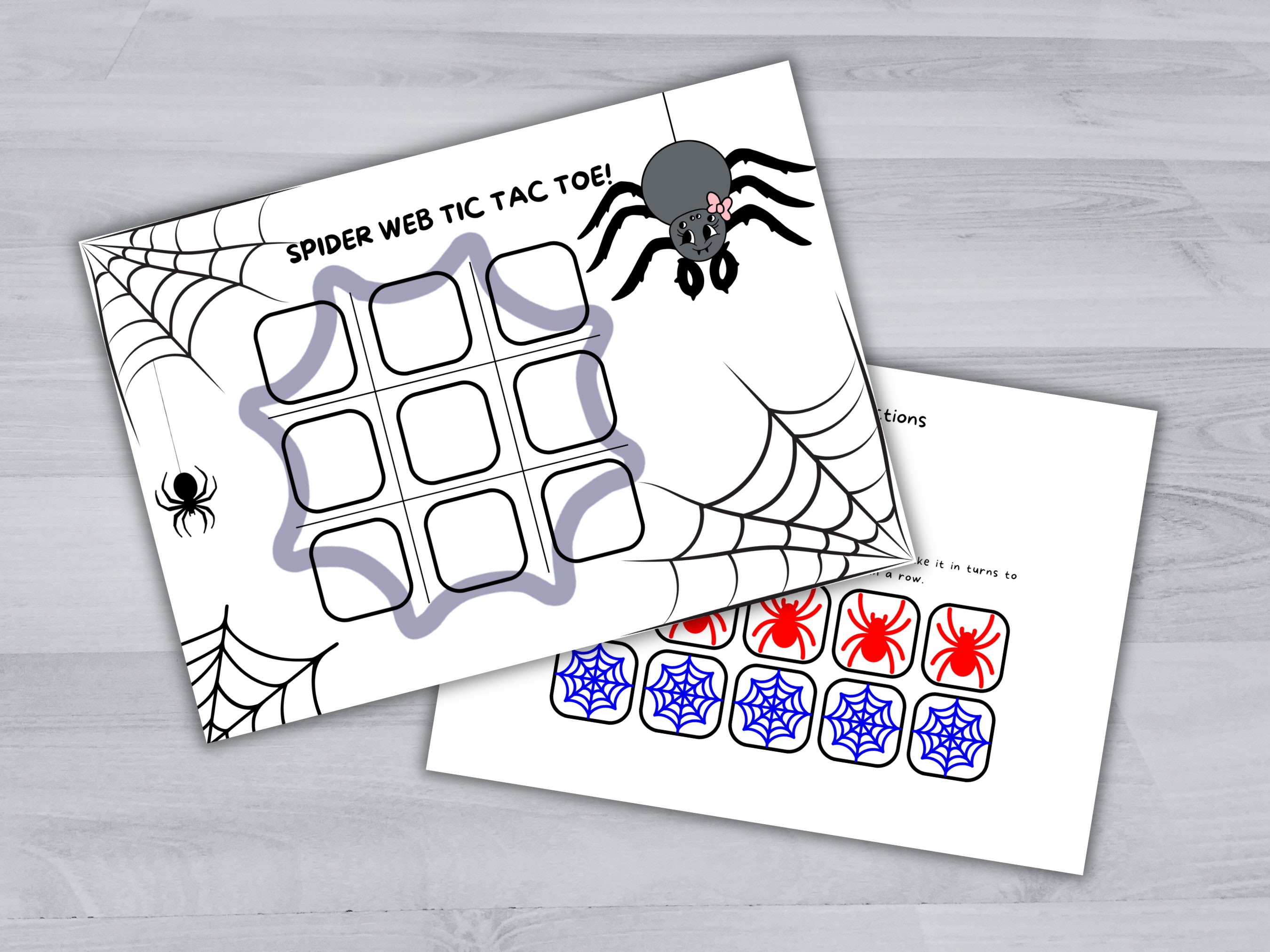 Spider Web Tic Tac Toe - Digital Download - A4 Size - Etsy