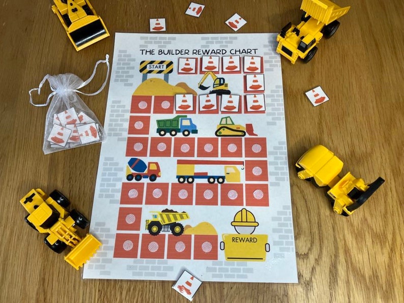 Builder-themed Reward Chart | Printable Construction Behaviour Tracker ...