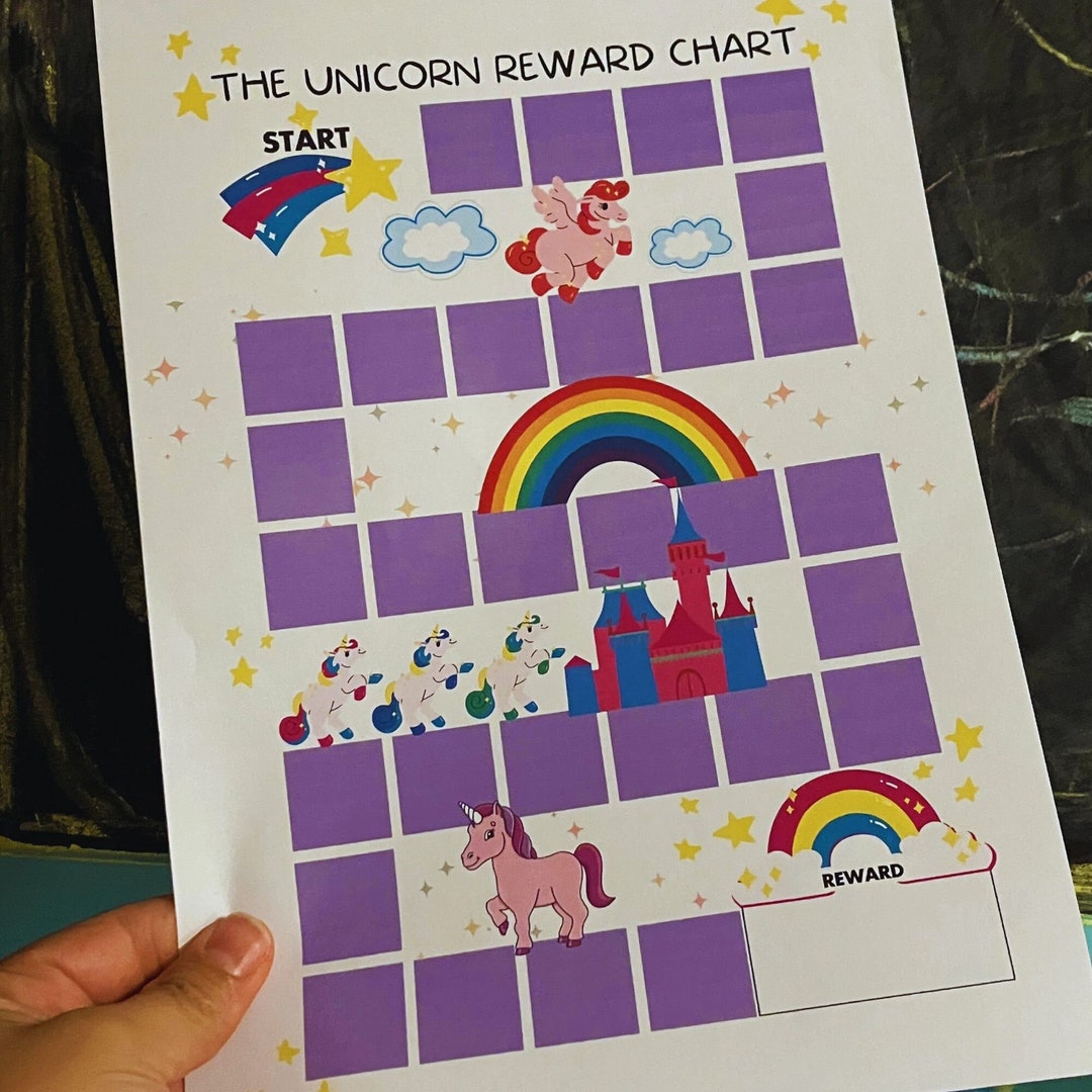 Unicorn-themed Printable Reward Chart for Kids | Positive Behaviour ...