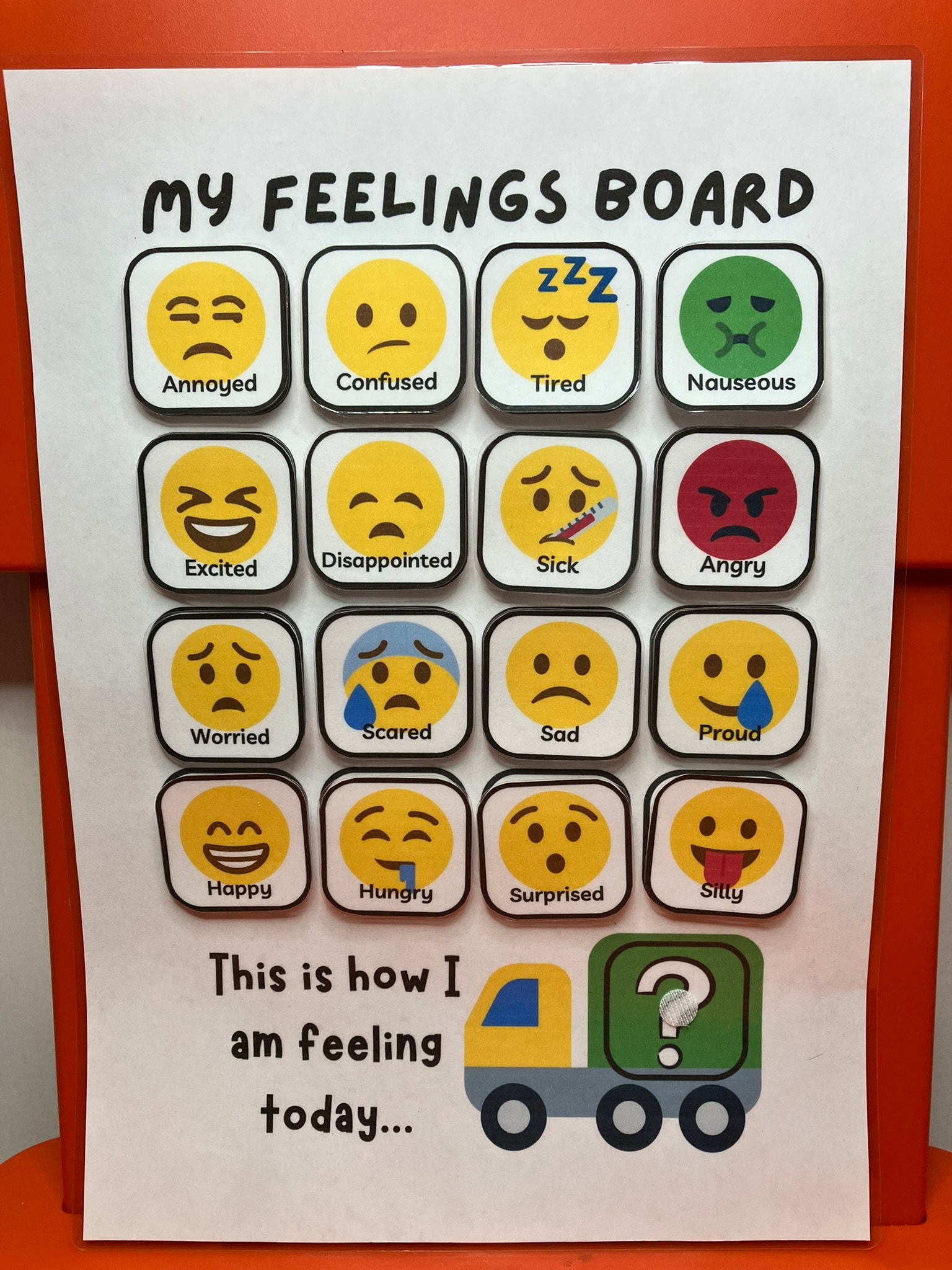 Reusable Feelings Board to Learn Emotions Preschool / Toddlers Visual ...