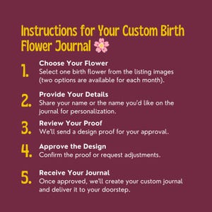 Birth Flower Personalized Journal, Custom Name Notebook, Minimalist ...