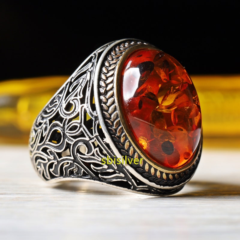 Mens Ring Orange - Etsy