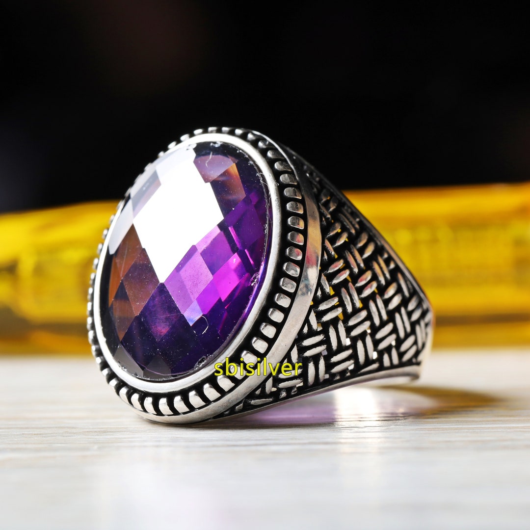 Turkish Handmade 925 Sterling Silver Jewelry Faceted Purple Amethyst ...