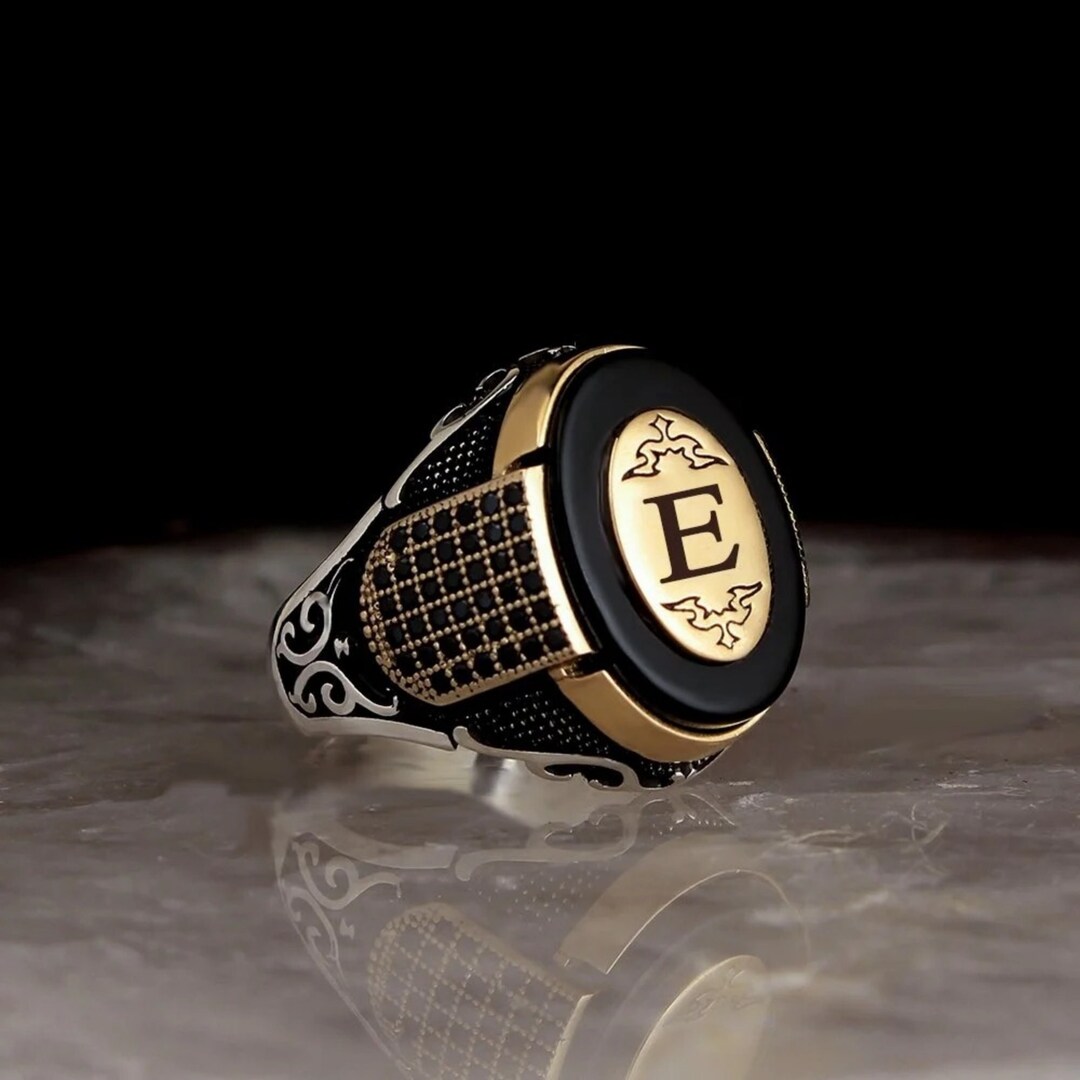 Personalized Letter Ring, Handmade Men's Ring, Personalized Men's Ring ...