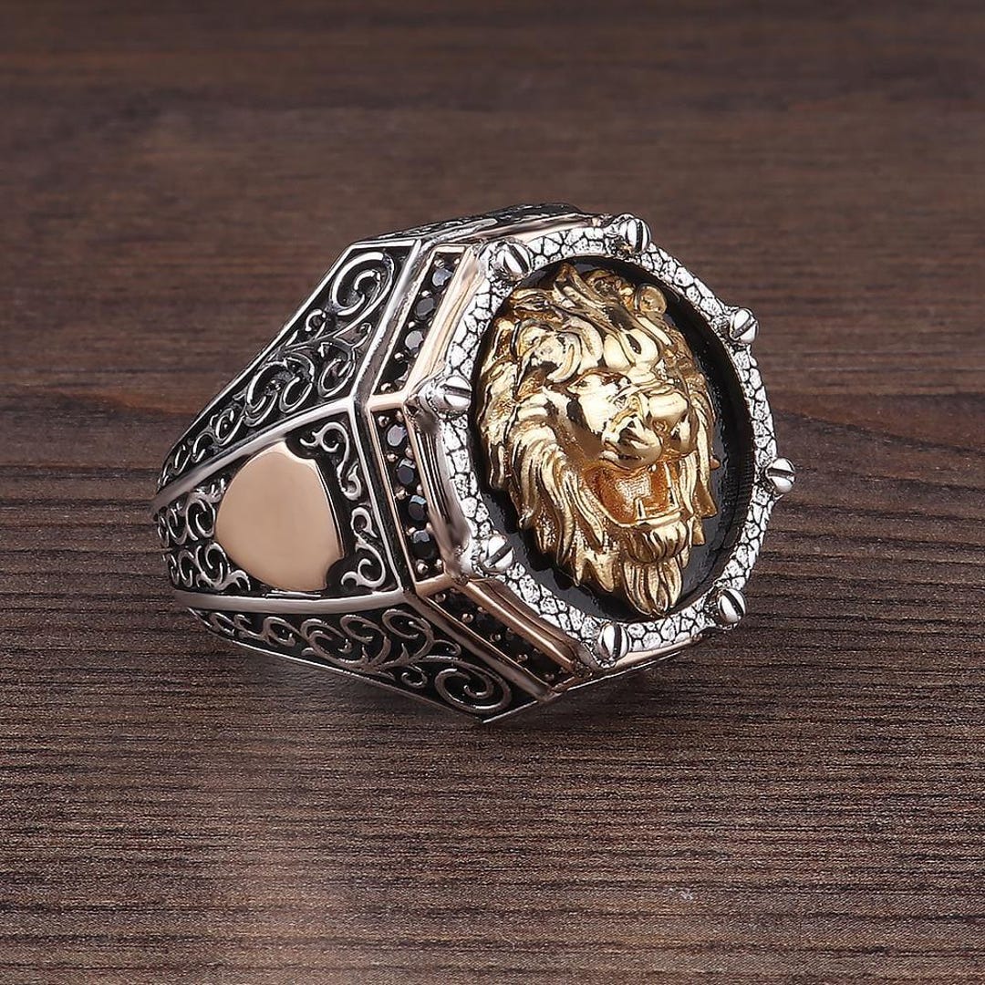 Lion Figure Ring Handmade Jewelry,925 Sterling Silver Mens Ring,young ...