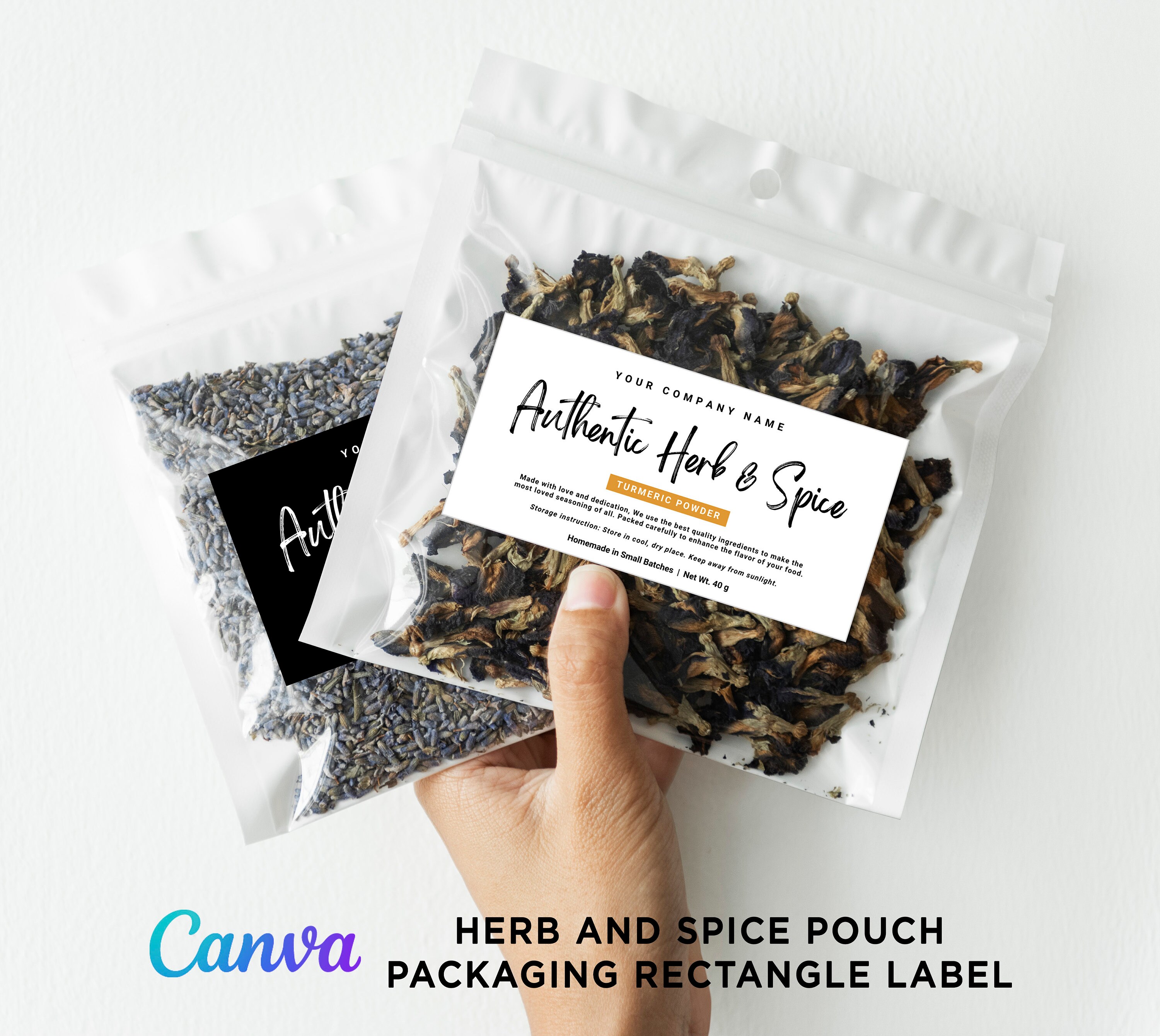 Printable Spice Labels, Seasoning Labels, Spice Pouch Packaging Label ...