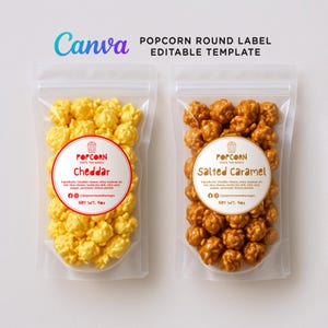 Popcorn Labels, Popcorn Logo, Popcorn Business, Popcorn Templates ...