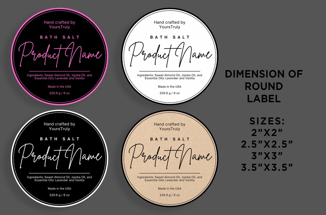 Editable Circle Label, Simple Natural Round Label Sticker Editable ...