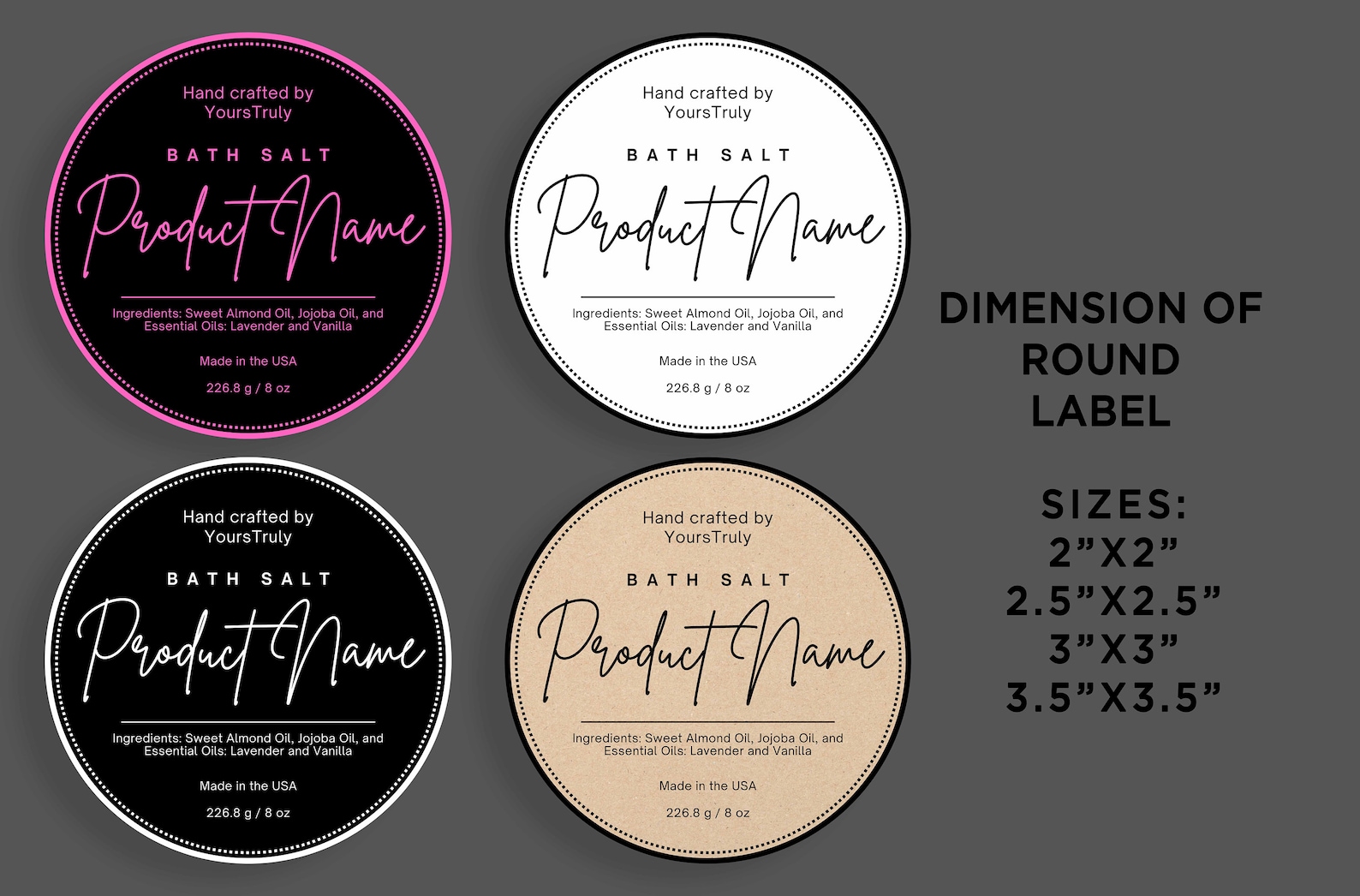 Editable Circle Label Simple Natural Round Label Sticker - Etsy