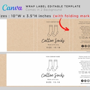 Printable Sock Wrap Labels, Cotton Socks Label Designs, Handmade Socks ...