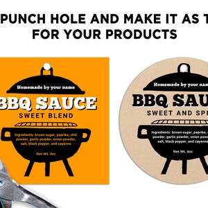 Printable BBQ Sauce Round Label, Bbq Sauce Square Label, Editable ...