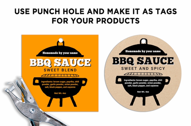Printable BBQ Sauce Round Label Bbq Sauce Square Label - Etsy