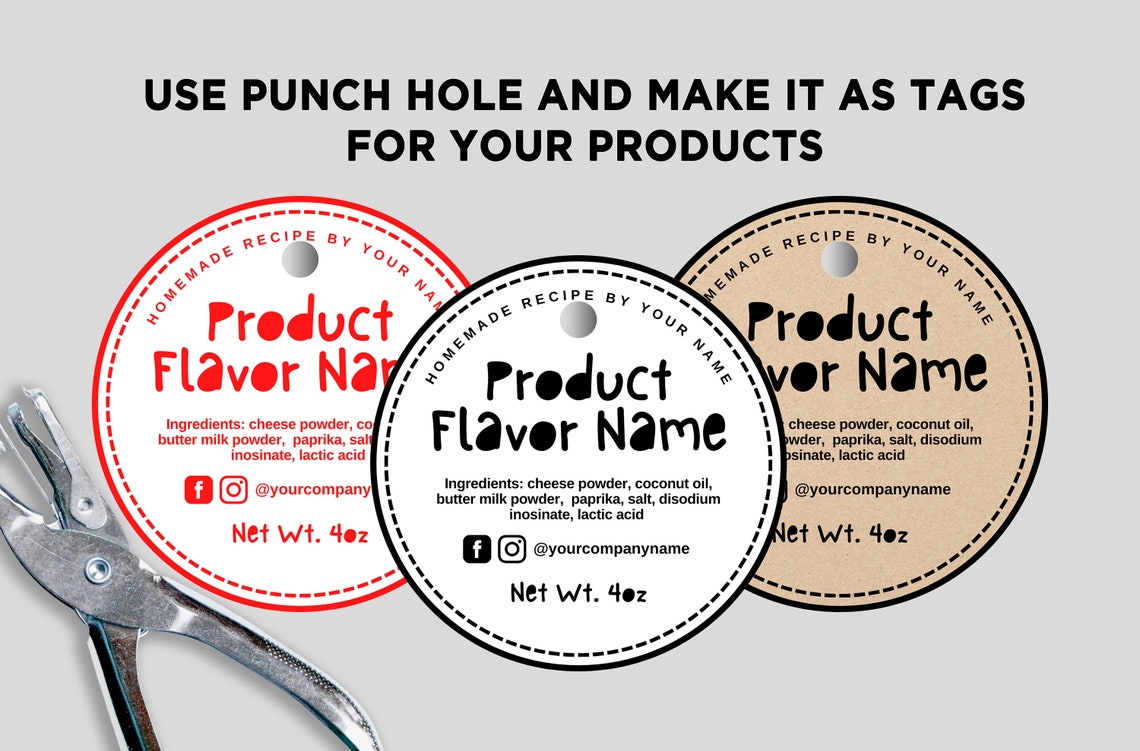 Printable Product Round Label Popcorn Labels Food Circle - Etsy