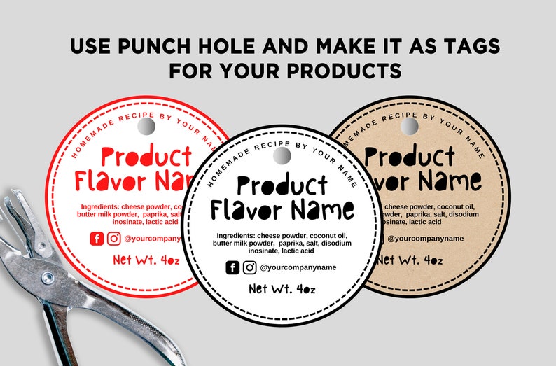 Printable Product Round Label Popcorn Labels Food Circle - Etsy