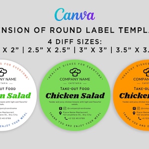 Editable Take Out Label Template: Restaurant Food Packaging (canva ...