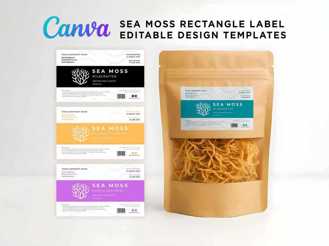 Sea Moss Label Template: Editable Canva Design (digital Download) - Etsy
