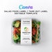 Printable Food Container Label, Fresh Salad Labels, Take Out Box Label ...