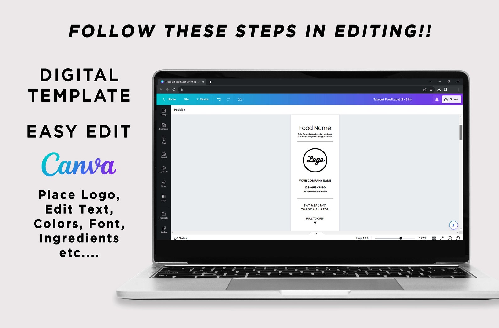 Food Labels, Food Packaging Labels, Food Container Labels, Fresh Salad ...