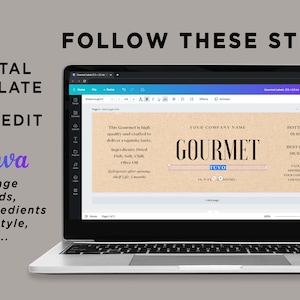 Printable Gourmet Labels, Gourmet Product Label, Jar Wrap Labels, Mason ...