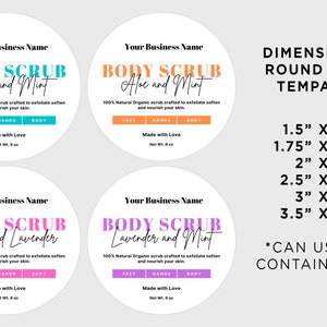 Printable Bath Body Scrub Label for Low Profile Jars, Small Jar Sugar ...