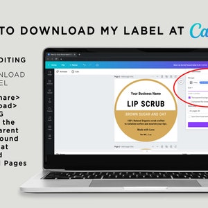 Printable Lip Scrub Labels, Lip Balm Product Round Label, Lip Balm Jars ...