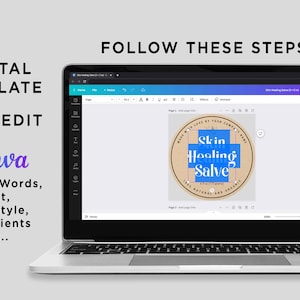 Printable Skin Healing Salve Round Label Sticker, Skincare Balm Round ...